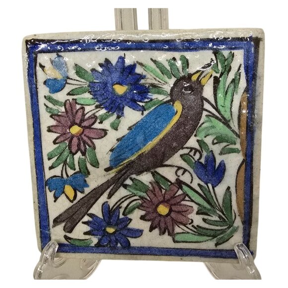Accents | 6 X 6ceramic Tile With Bird Floral Design Decorative ...